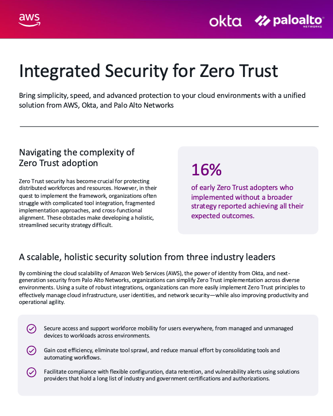 Okta + AWS + Palo Alto Networks: Integrated Security | Okta